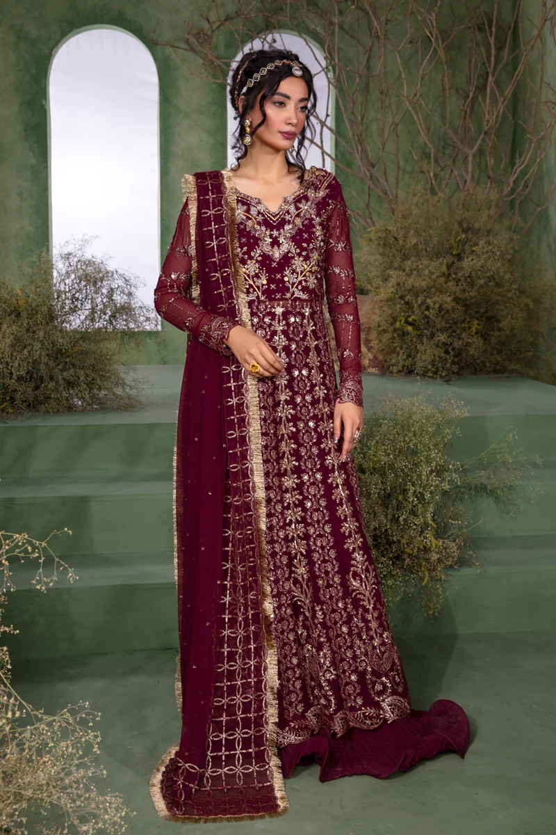 Rang Rasiya 3Pc Embroidered Chiffon Suit Leyla - House Of Faiza