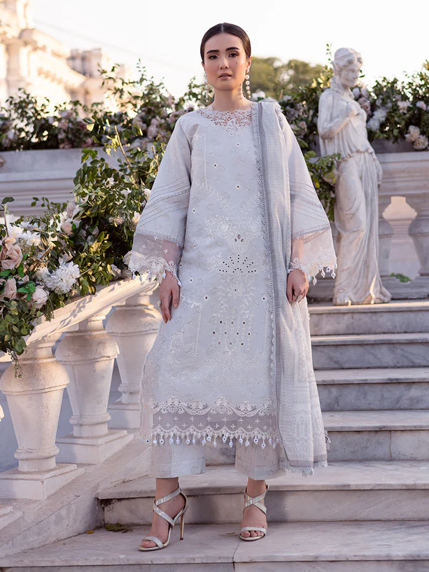 Parishay 3Pc Embroidered Lawn Suit BLOOM-14 - House Of Faiza
