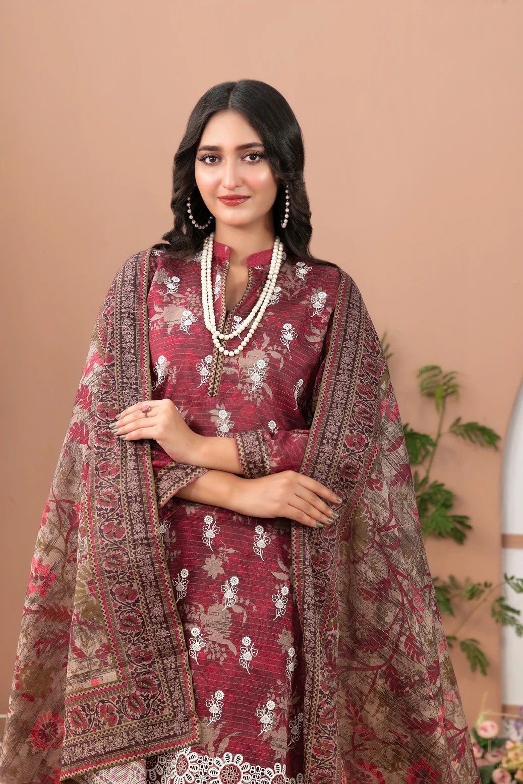 Tawakkal 3Pc Embroidered Lawn Suit D-2055-Basma - House Of Faiza