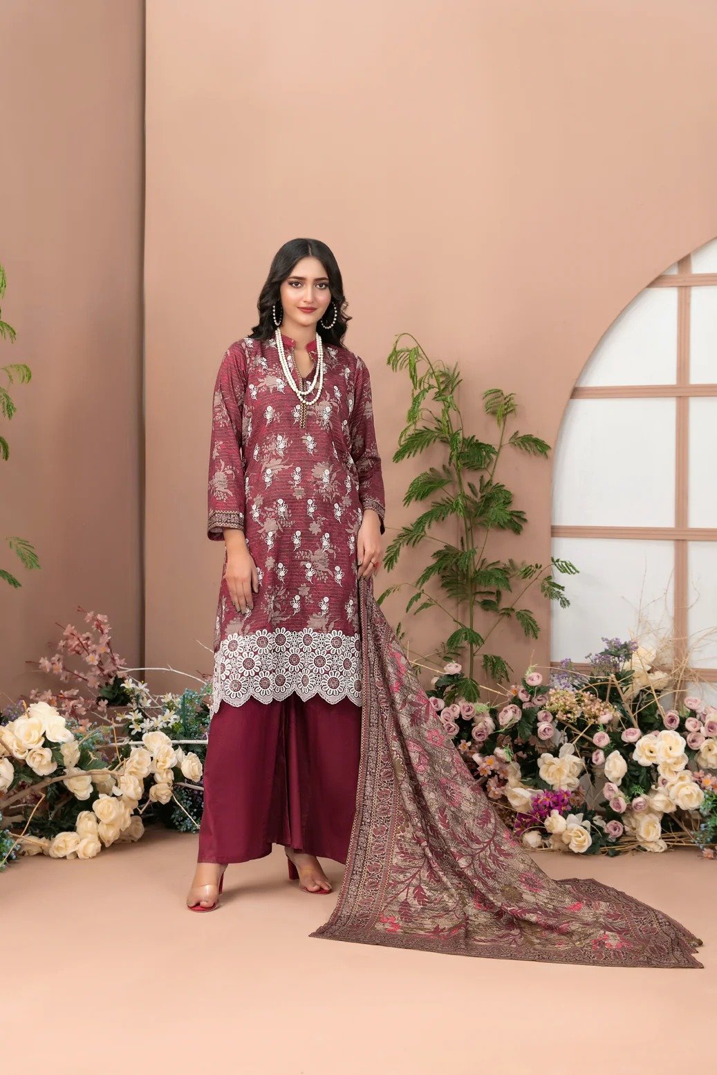 Tawakkal 3Pc Embroidered Lawn Suit D-2055-Basma - House Of Faiza