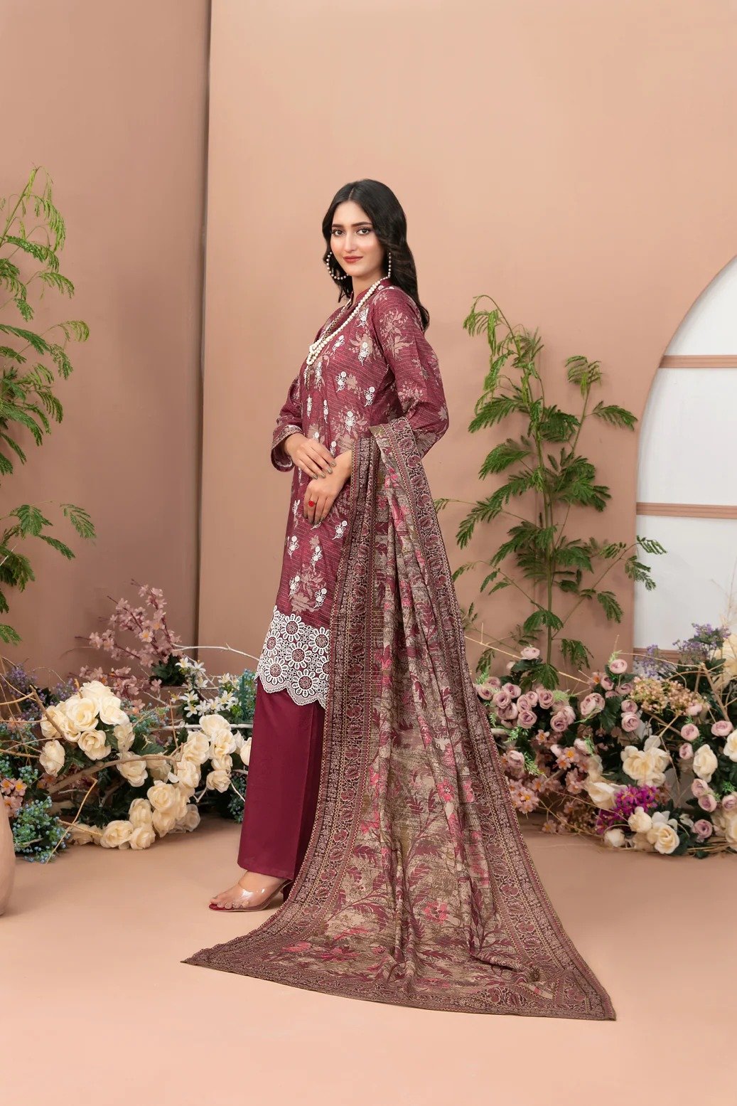 Tawakkal 3Pc Embroidered Lawn Suit D-2055-Basma - House Of Faiza